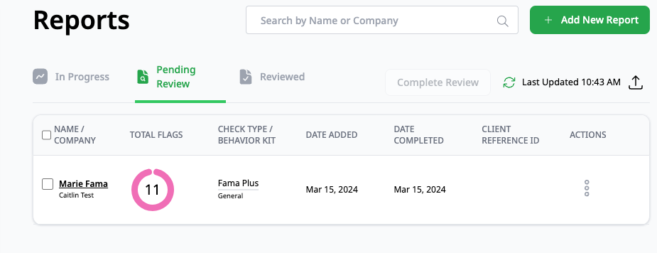 Report Review Workflow – Fama Support Center